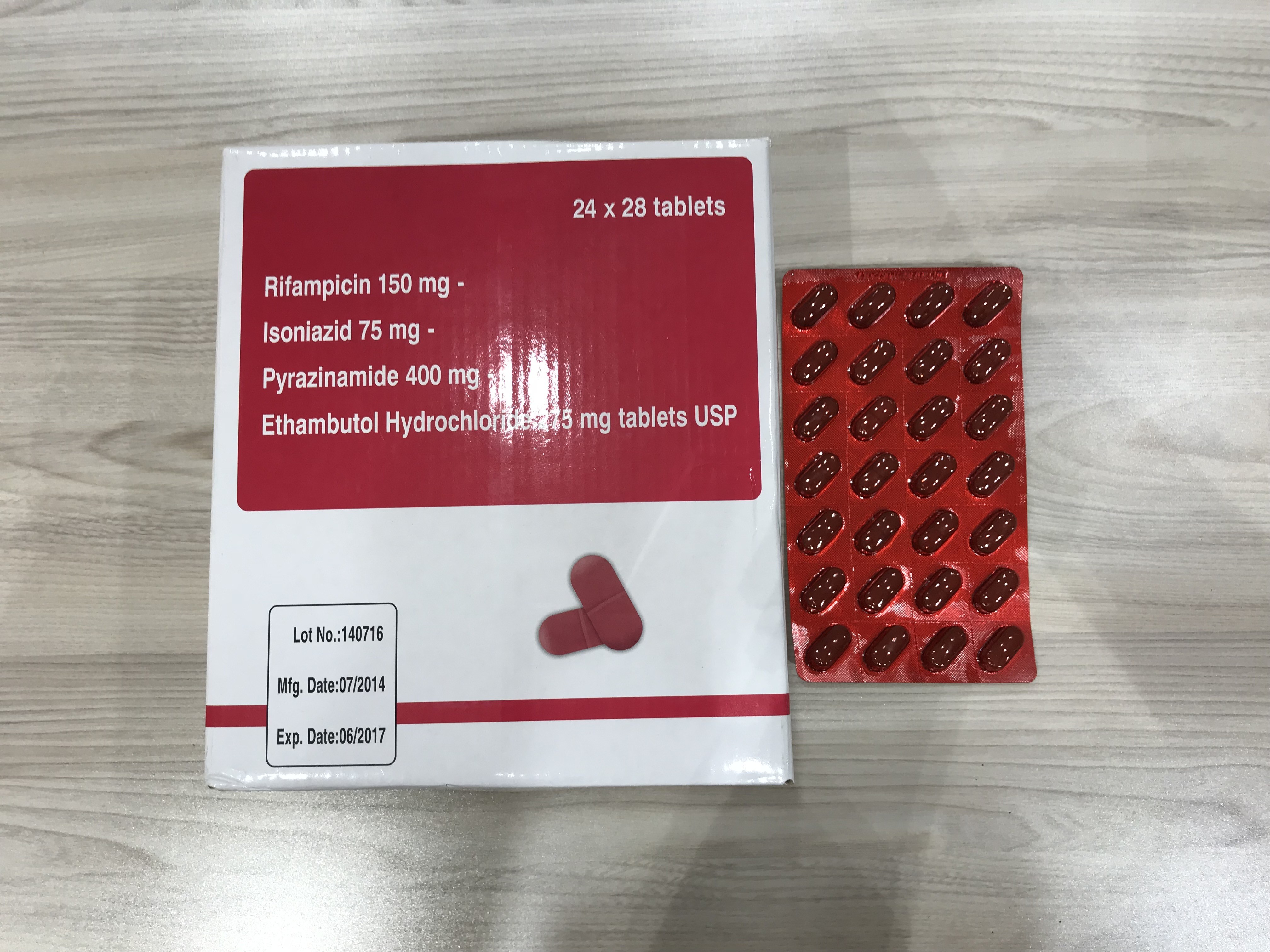 Rifampicin und Isoniazid-Tabletten Anti-tuberkulöse Medizin 150MG + 75MG